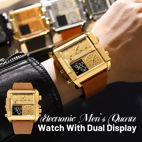 Electronic Men's Quartz Watch With Dual Display – ffmetro