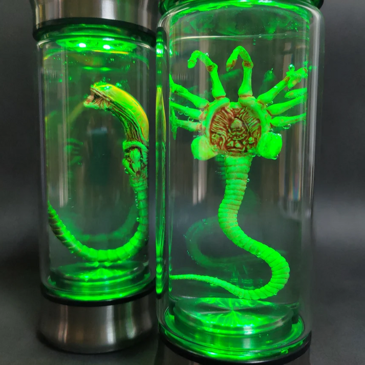 Alien specimen decorated glass jar – ffmetro