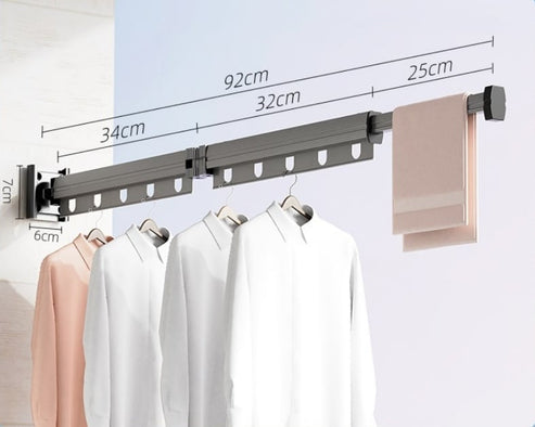 48% OFF [Ready to use] Suction Cup Wall Mount Folding Clothes Drying R ...