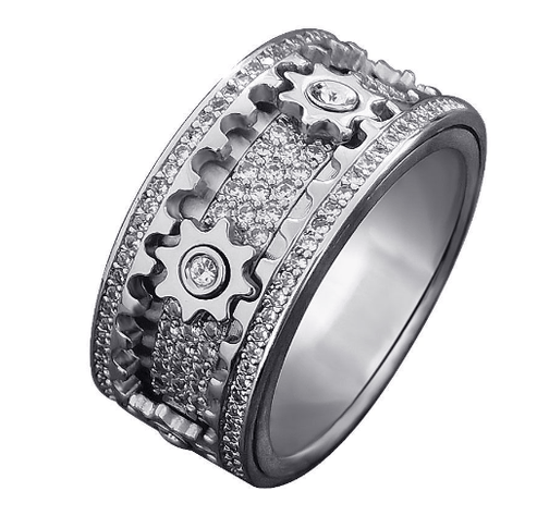 Handmade Diamond Ornate Geometric 3D Band Ring – ffmetro