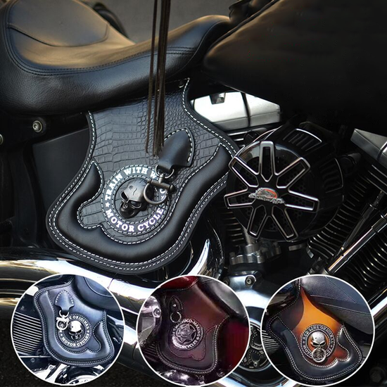 Universal Motorcycle Leather Side Saddle Heat Shield Deflector – ffmetro