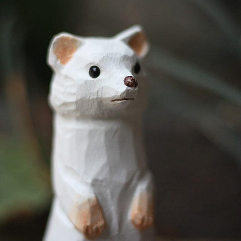 Stoat Sculpted Hand-Painted Animal Wood Figure – ffmetro