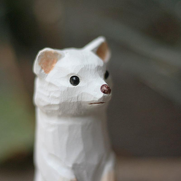 Stoat Sculpted Hand-Painted Animal Wood Figure – ffmetro