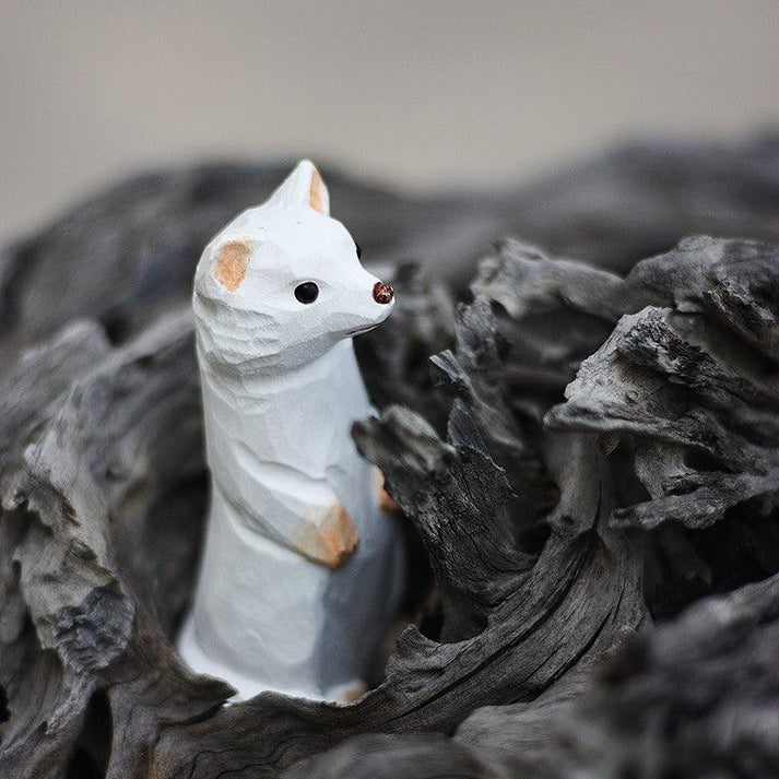 Stoat Sculpted Hand-Painted Animal Wood Figure – ffmetro